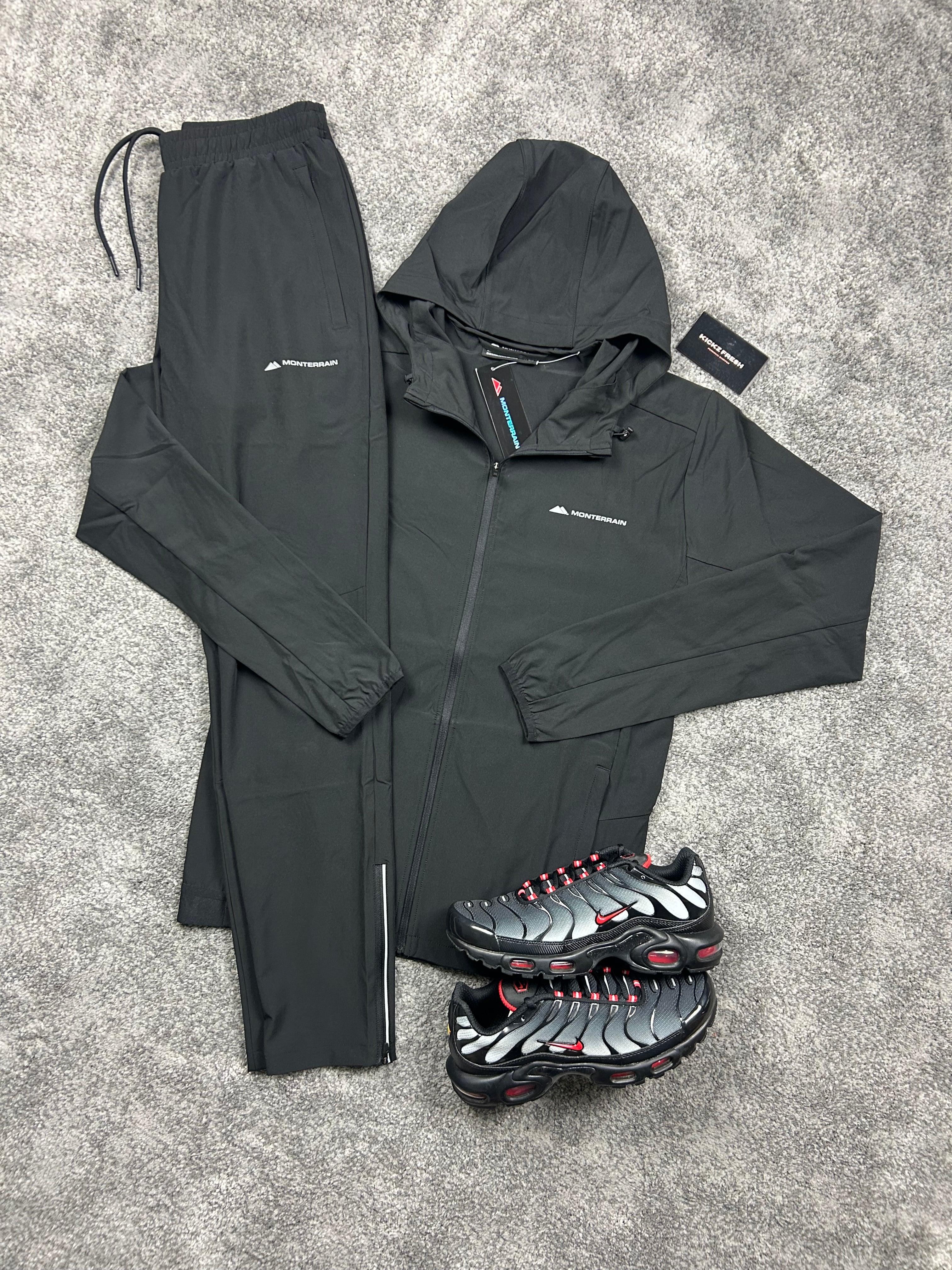Monterrain Woven Black Tracksuit – Kickzfresh