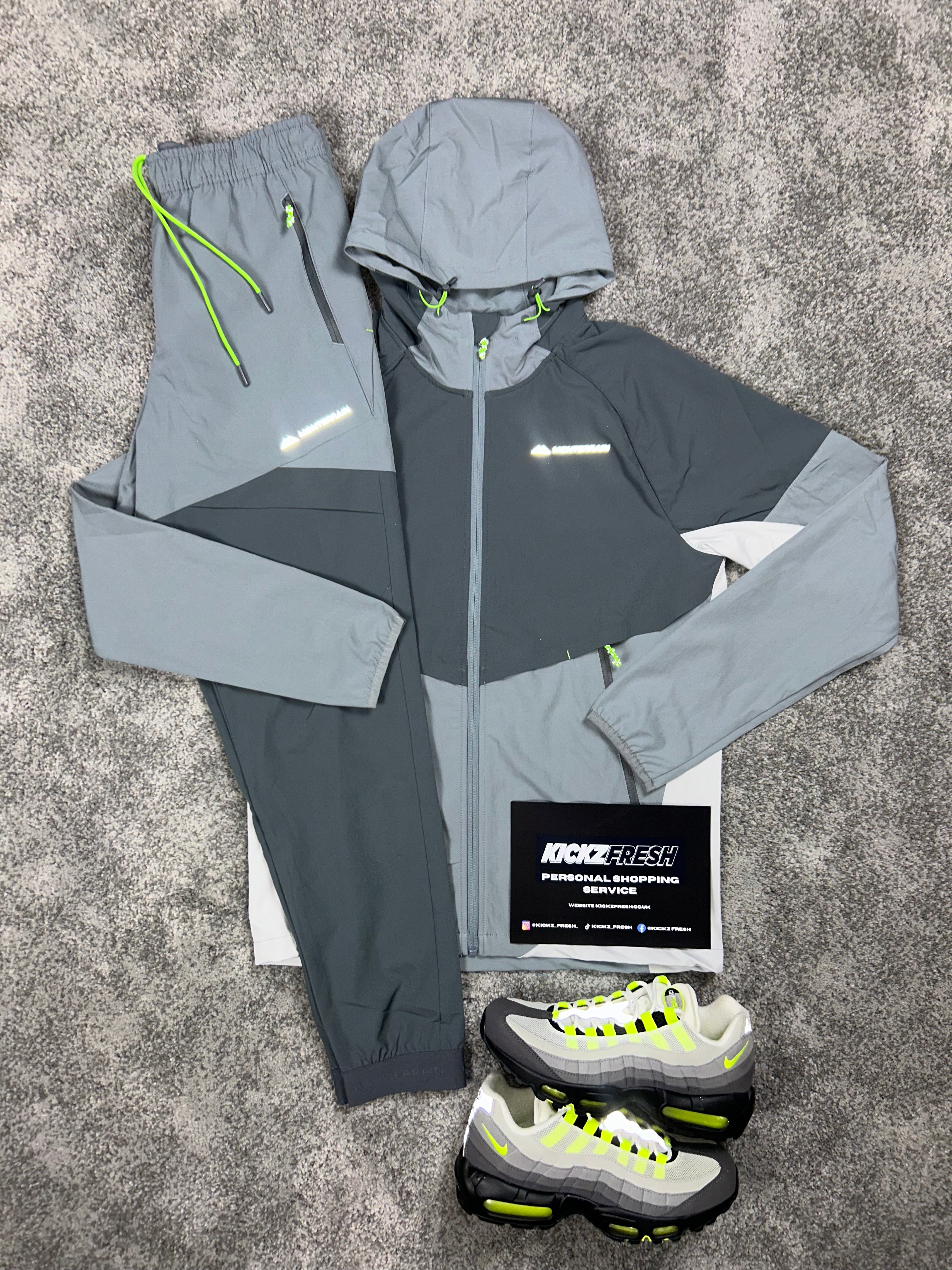 Monterrain Woven Grey Volt Tracksuit – Kickzfresh